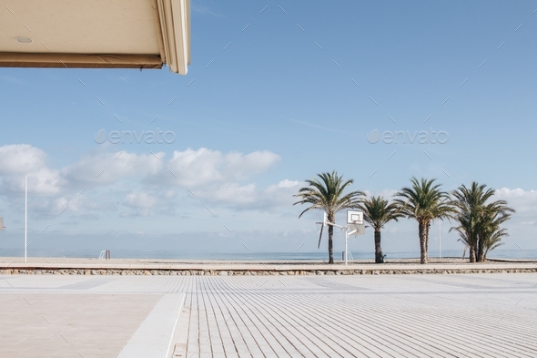 sunny beach / empty beach / wallpaper/ Stock Photo by LesiaScotch