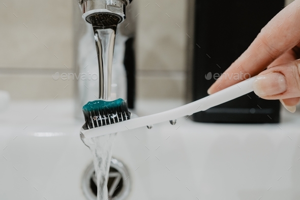 toothbrush and a toothpaste/ personal hygiene Stock Photo by LesiaScotch