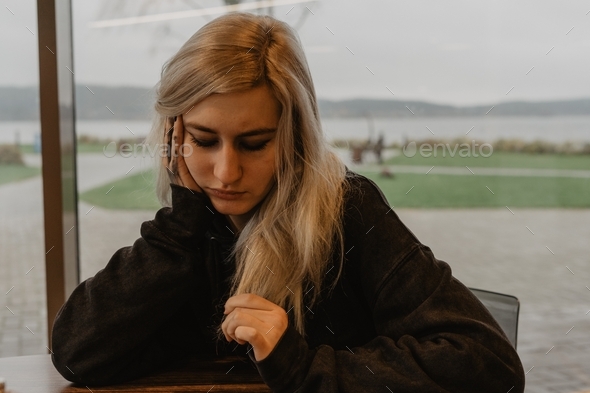 Mental health. Depressed girl. Crying. Feeling upset. Depression ...