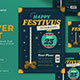 Blue Flat Design Festivus Flyer Set, Print Templates | GraphicRiver