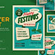 Blue Mid Century Happy Festivus Flyer Set, Print Templates | GraphicRiver