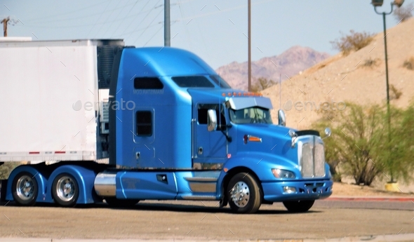 Trucking! Bright Blue Big Rig! Stock Photo by AZ-BLT | PhotoDune
