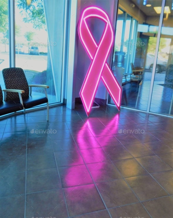Neon Pink Ribbon for Breast Cancer! NOMINATED!! Stock Photo by AZ-BLT