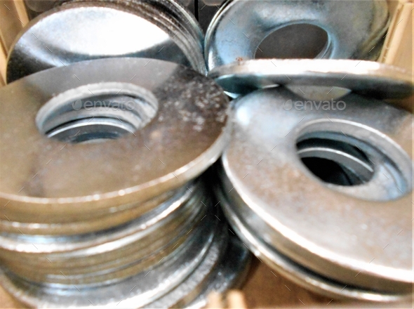 Just Washers! Minimalism with a pile of shiny washers for a building ...