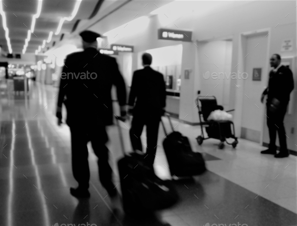 At The Airport! Pilots Heading to the Boarding Gate for Take Off! Stock ...