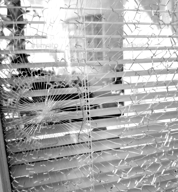 Bullet Hole Cracked Glass! Textured spider web cracks and shattered ...