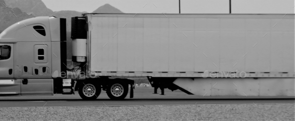Transportation and Logistics! Big Rig Semi Truck and Trailer! Stock ...