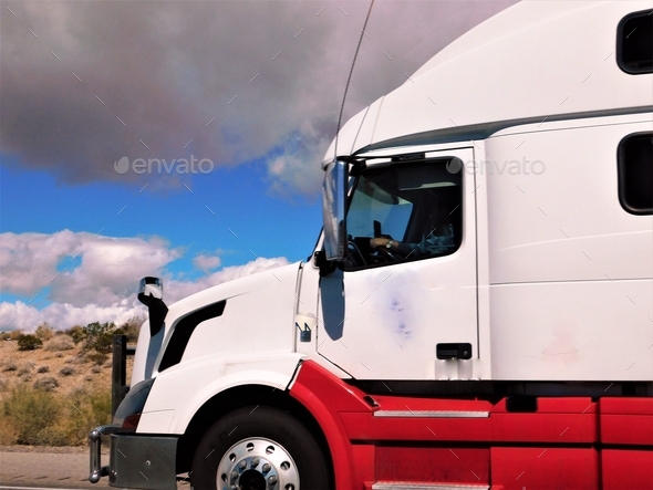 Big Rig Semi Truck! Storm Clouds! - Stock Image - Everypixel