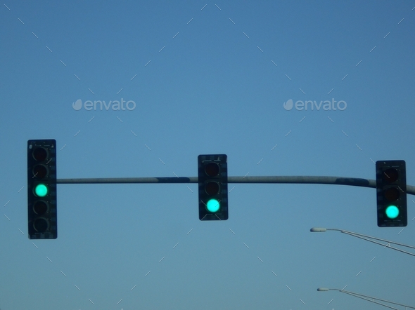 Green Means Go! Green Light Traffic Signals! Stock Photo by AZ-BLT