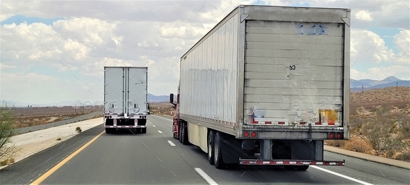Transportation and Logistics! Big Rig Semi Trucks with Semi Trailers ...