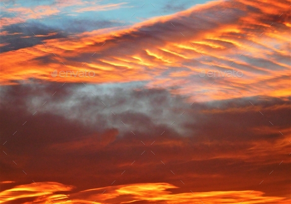 Beautiful Sky! Fiery Red Sky with Orange Ripples at Sunset! NOMINATED ...