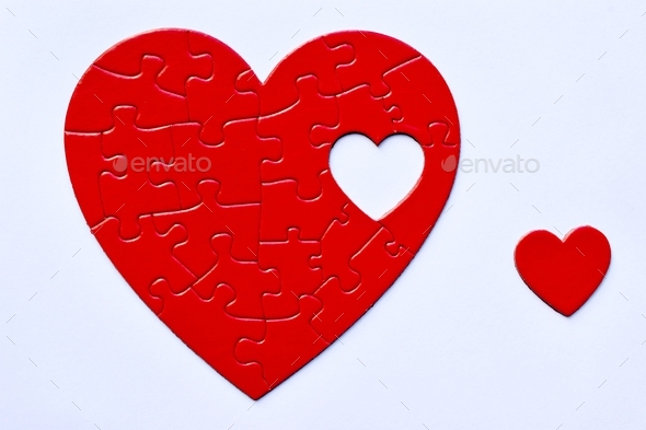 Heart shape Jigsaw puzzle Stock Photo by nodar77 | PhotoDune
