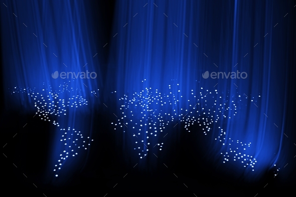 Visualization of data collection from gadgets on the map of the planet ...
