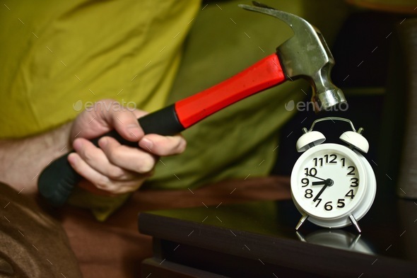 Hammer and alarm clock Stock Photo by nodar77 | PhotoDune