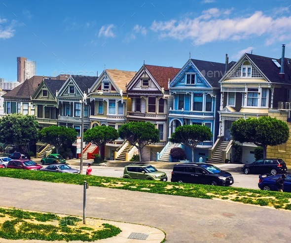 Colorful houses in a row Stock Photo by VforVictoria | PhotoDune
