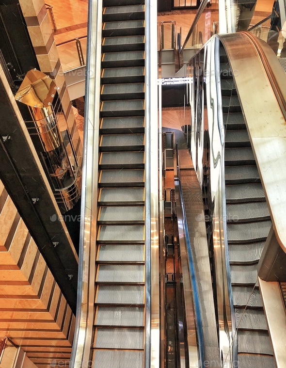 Architecture Meets Transportation Shopping Mall Escalator and Lift ...