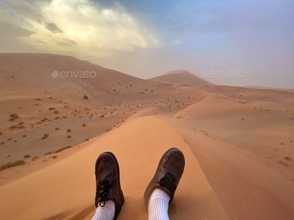 Wandering in the desert wilderness sandscape landscape, it’s time to ...