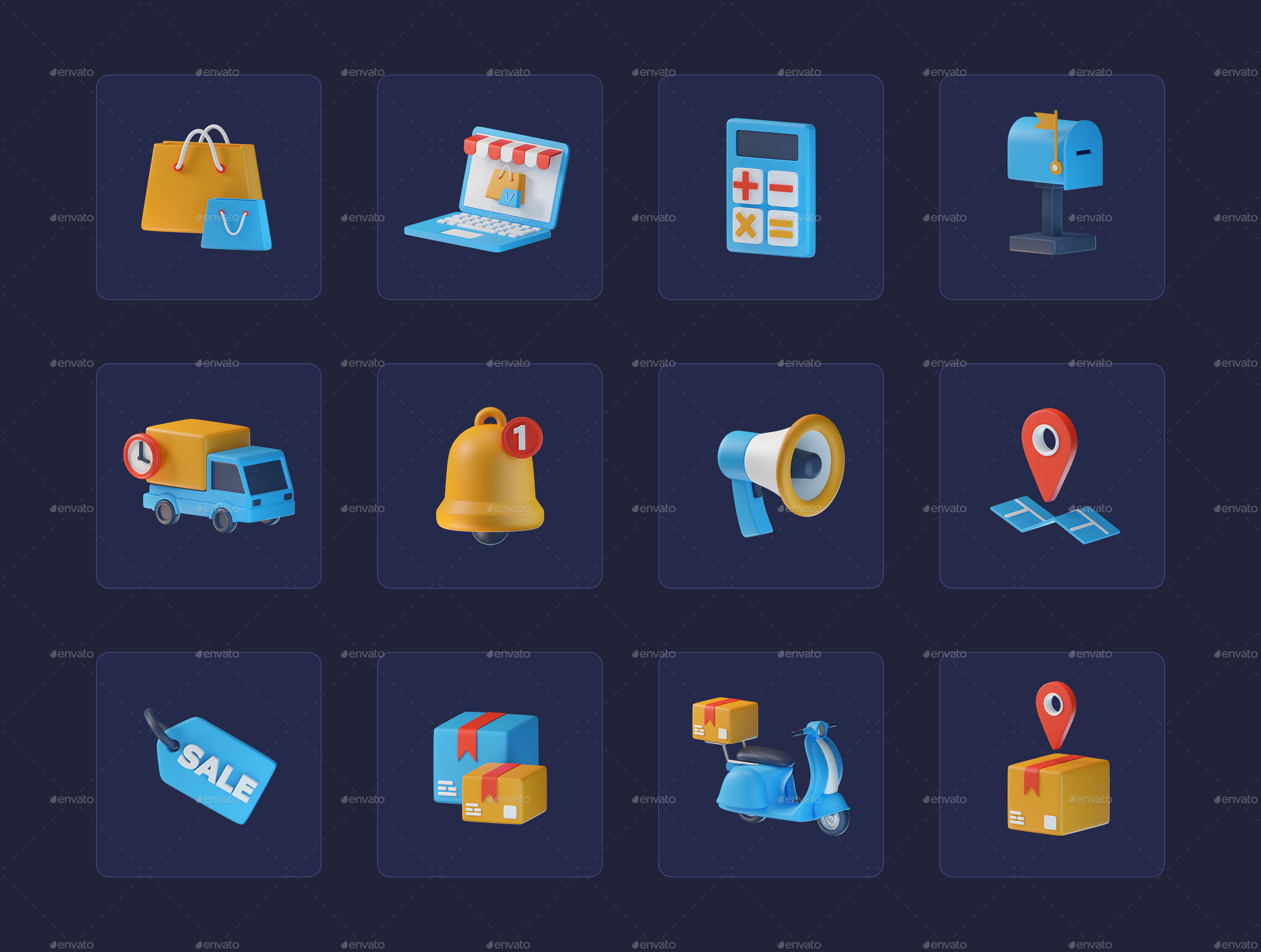 E Commerce 3D Icons, Icons | GraphicRiver