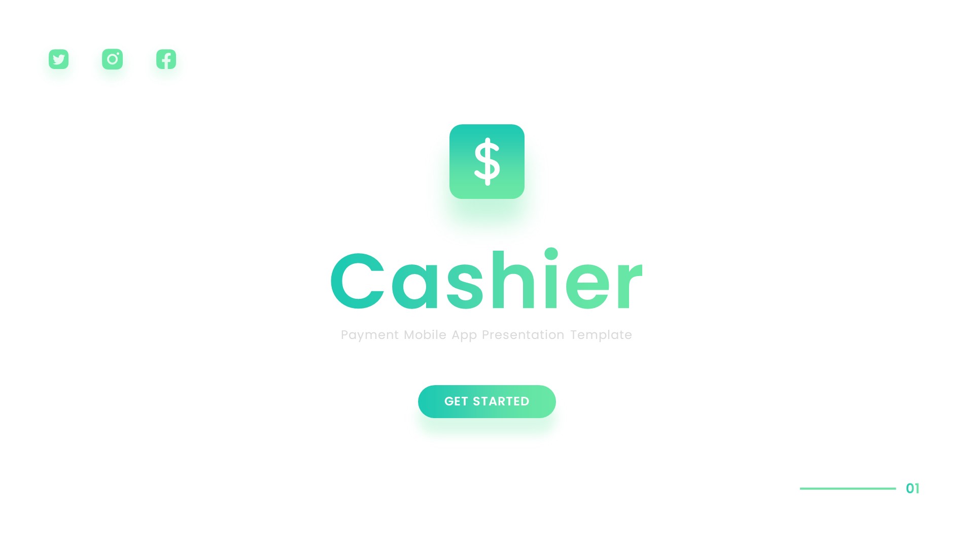 Cashier - Payment Mobile Apps Powerpoint Template, Presentation Templates