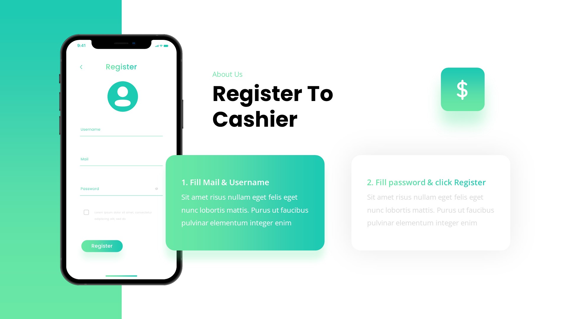 Cashier - Payment Mobile Apps Powerpoint Template, Presentation Templates