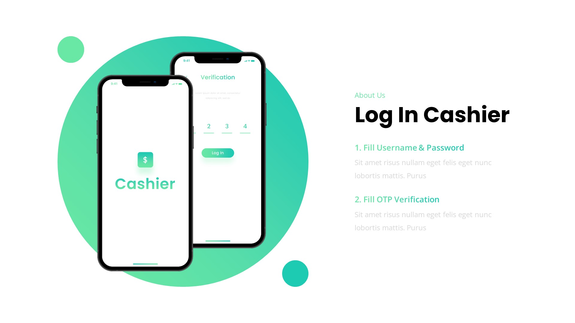 Cashier - Payment Mobile Apps Powerpoint Template, Presentation Templates