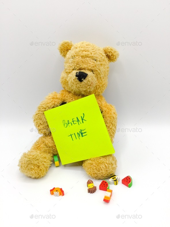 Teddy bear is on break time Stock Photo by Thanineech | PhotoDune