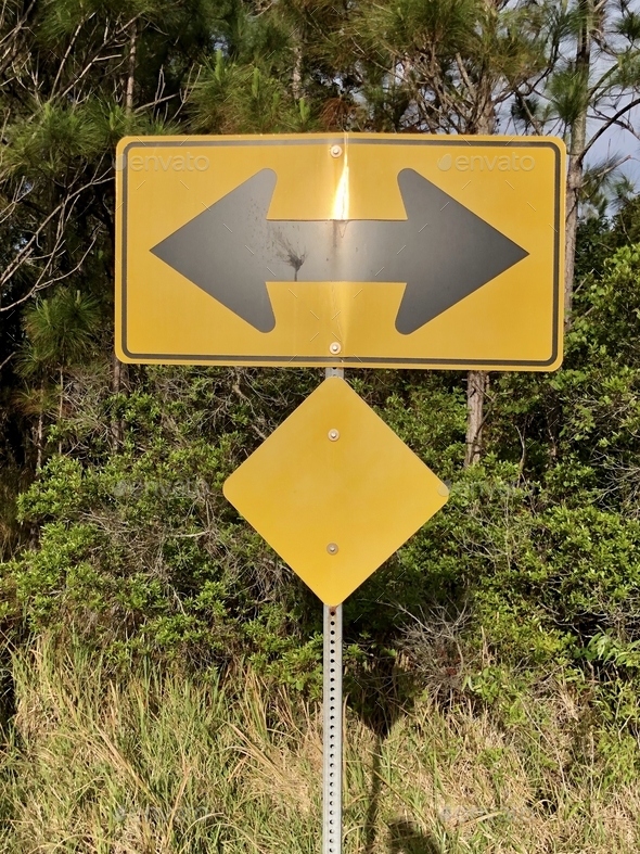Traffic and street signs, street sign with arrow indicating which way ...