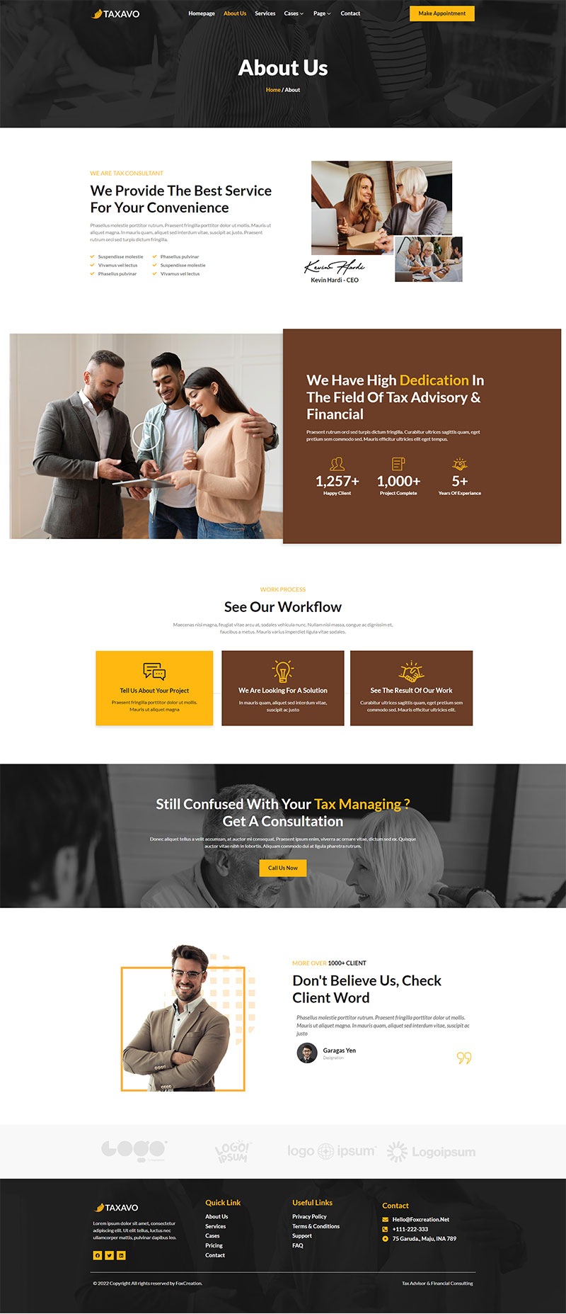 Taxavo - Tax Advisor & Financial Consulting Elementor Template Kit by ...