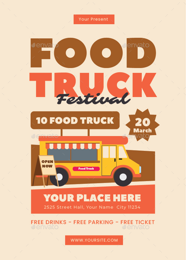 Food Truck Flyer, Print Templates | GraphicRiver