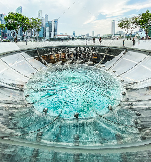 View of The Rain Oculus at The Shoppes at Marina Bay Sands. Stock Photo ...