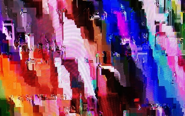 Colors no signal screen of television pattern background. Broken signal ...