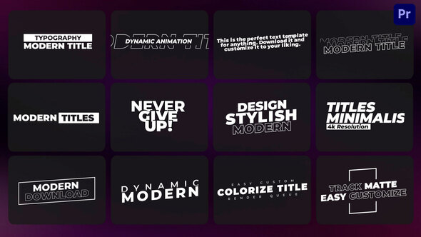 Modern Titles | Premiere Pro, Premiere Pro Templates | VideoHive