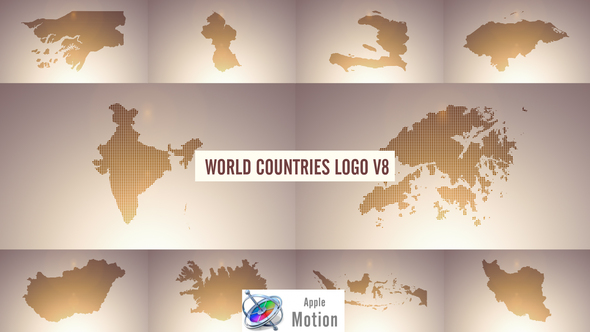 World Countries Logo & Titles V8 - Apple Motion, Apple Motion Templates