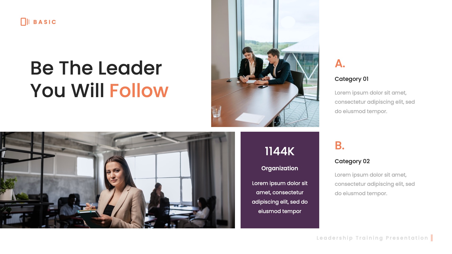 Basic - Leadership Training Presentation PowerPoint, Presentation Templates