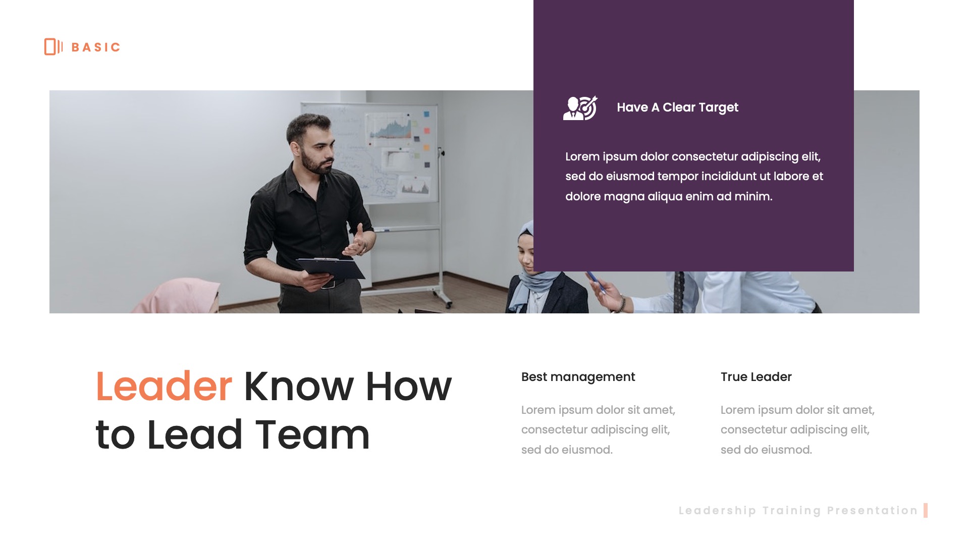 Basic - Leadership Training Presentation PowerPoint, Presentation Templates