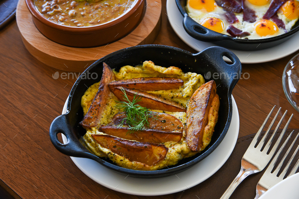 Luxury Arabian Breakfast - Egg Potato 2 Stock Photo by ActiorJordan