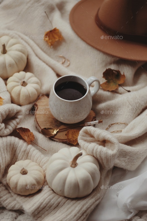 Autumn coffee flatlay Stock Photo by ioanamtc | PhotoDune