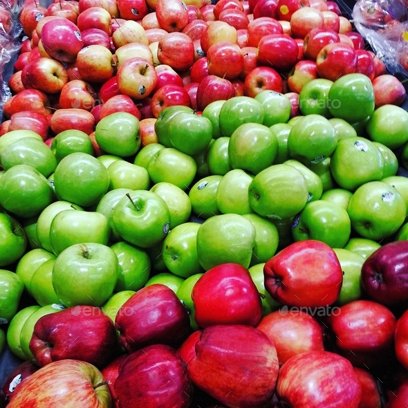 Fresh food,healthy fruit,apple variety full frame Stock Photo by Angela ...