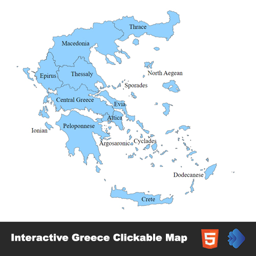 Interactive Greece Clickable Map by freelancertajulrasel | CodeCanyon