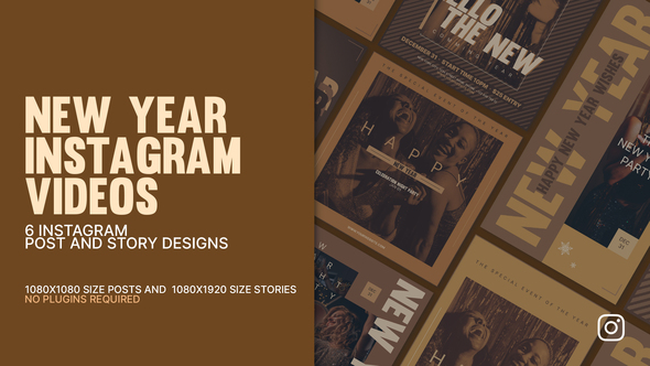 Happy New Year Instagram Promo Post And Story, After Effects Project Files