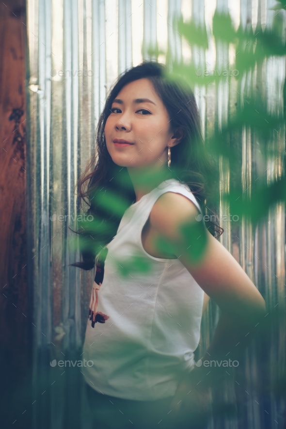 Portrait women beautiful background outdoor Stock Photo by jiraist