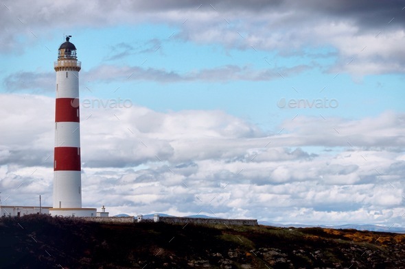 Lighthouse at Tarbat Ness, Portmahomack Scotland Stock Photo by bclare2