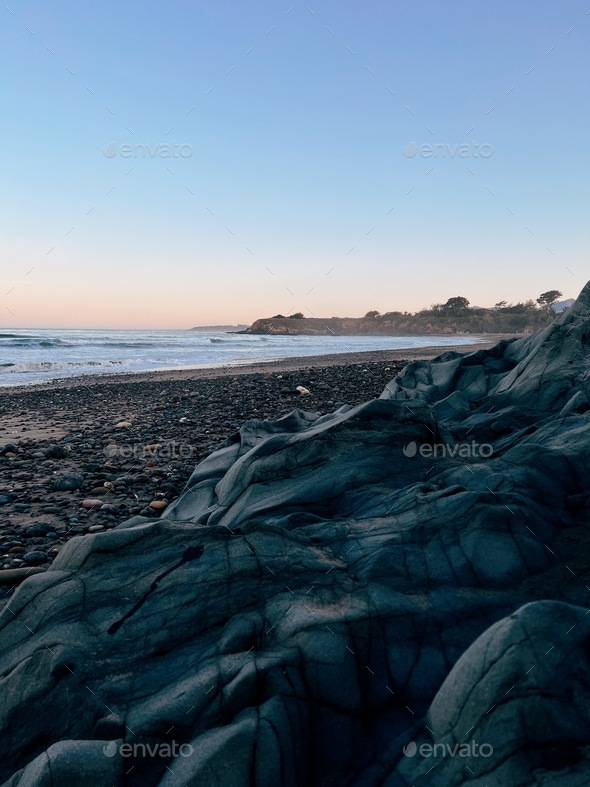 Dark beach scene at sunrise Stock Photo by David_Tanke | PhotoDune
