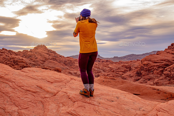 Photographing the desert sunset Stock Photo by hokietim | PhotoDune