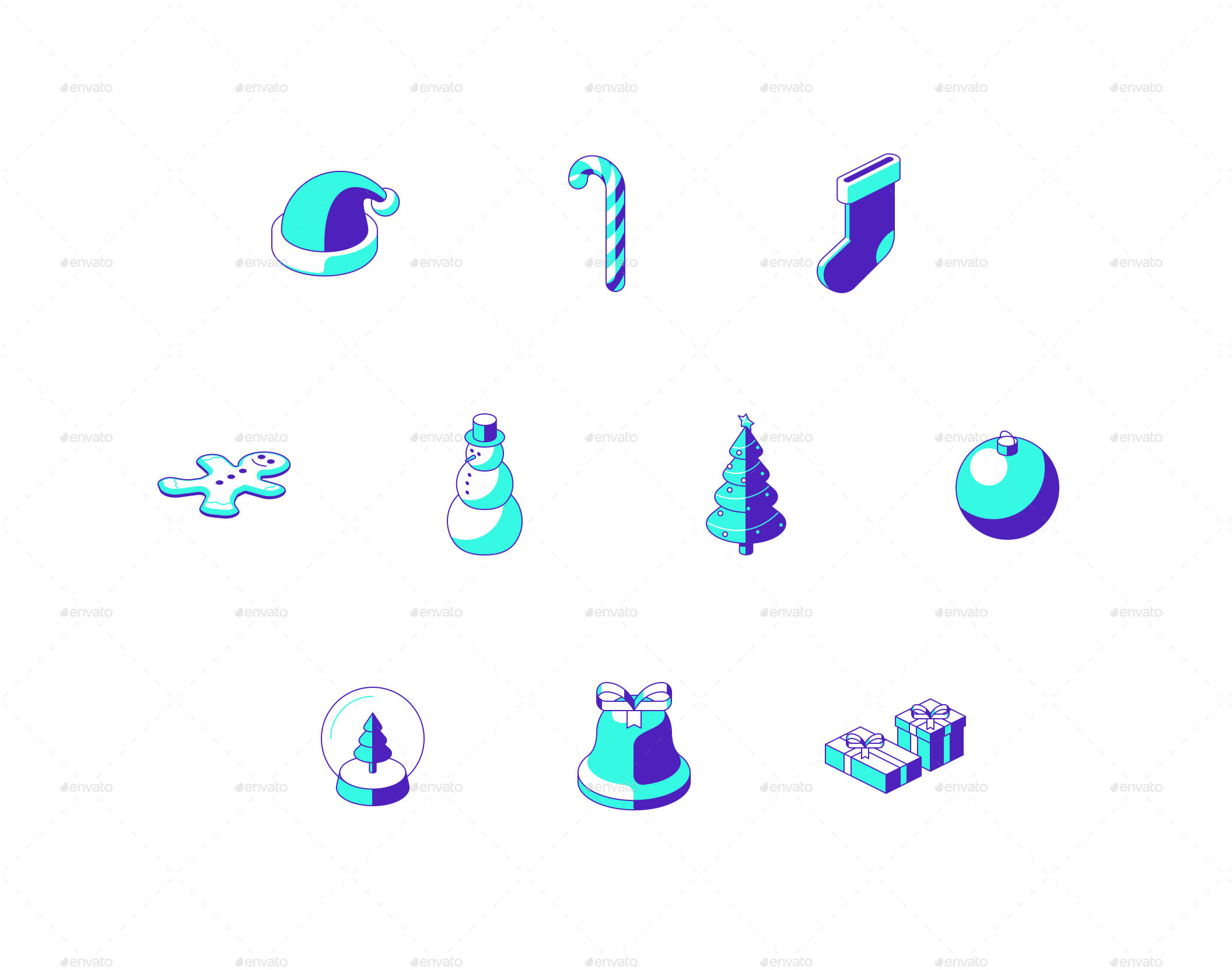Icometric - Christmas Icons, Icons | GraphicRiver