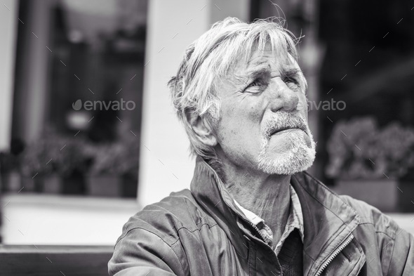 Handsome old man looking up Stock Photo by bilyanas1 | PhotoDune