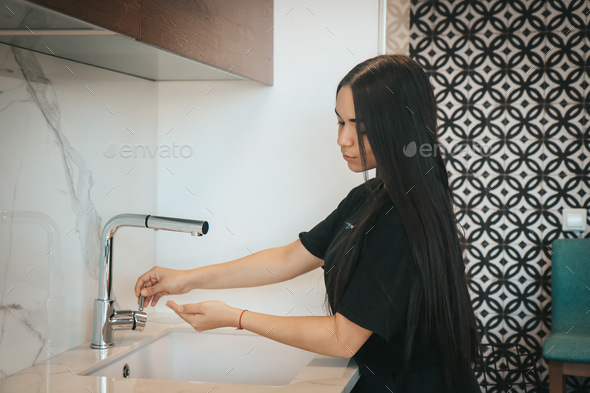 Beautiful girl washing her hands Stock Photo by bilyanas1 | PhotoDune