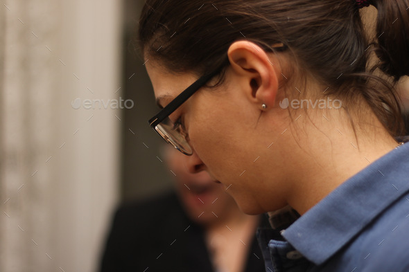 Profile of a woman with glasses Stock Photo by bilyanas1 | PhotoDune