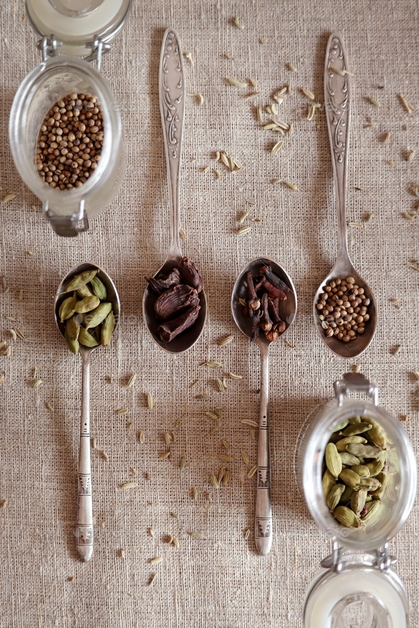 Fragrant spices for the preparation of delicious dishes. Spices in ...