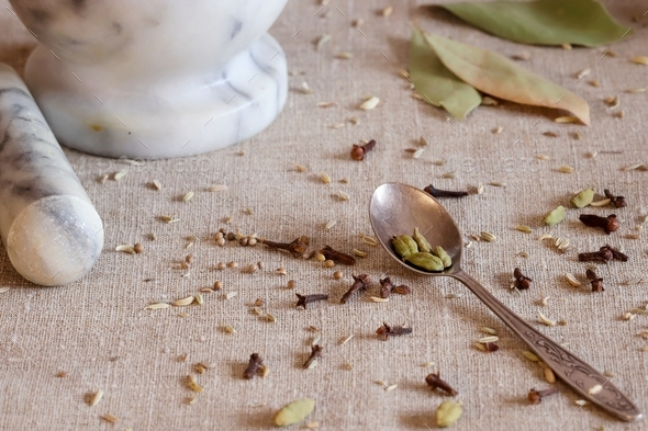 Fragrant spices for the preparation of delicious dishes. Spices in ...